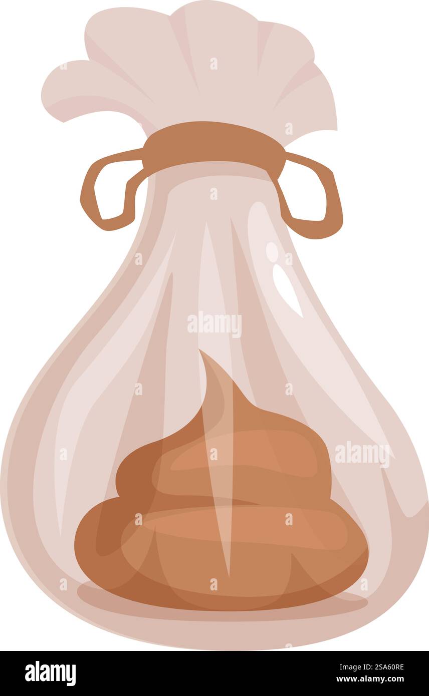 Plastic transparent bag for cleaning up dog waste during walks. Dog ...