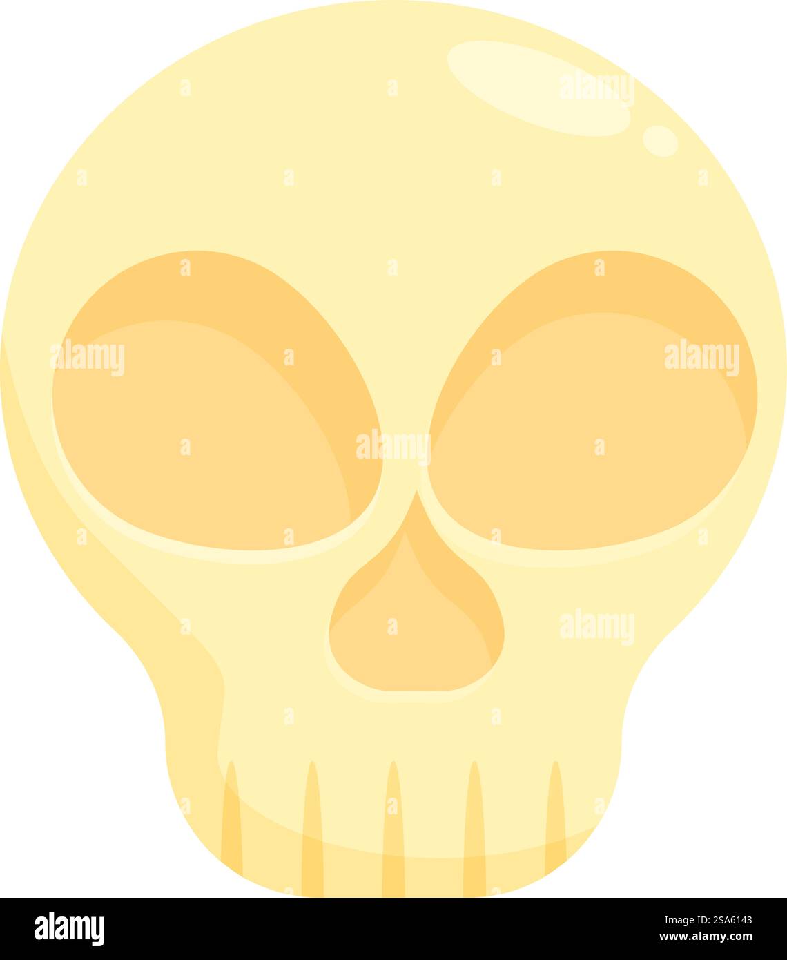Cartoon illustration of a skull staring with empty eyes sockets ...