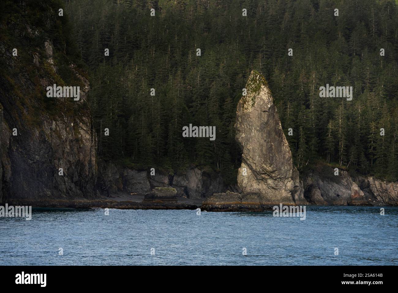 USA, Alaska, Kenai Fjords National Park. Pinnacle Rocks eroded ...