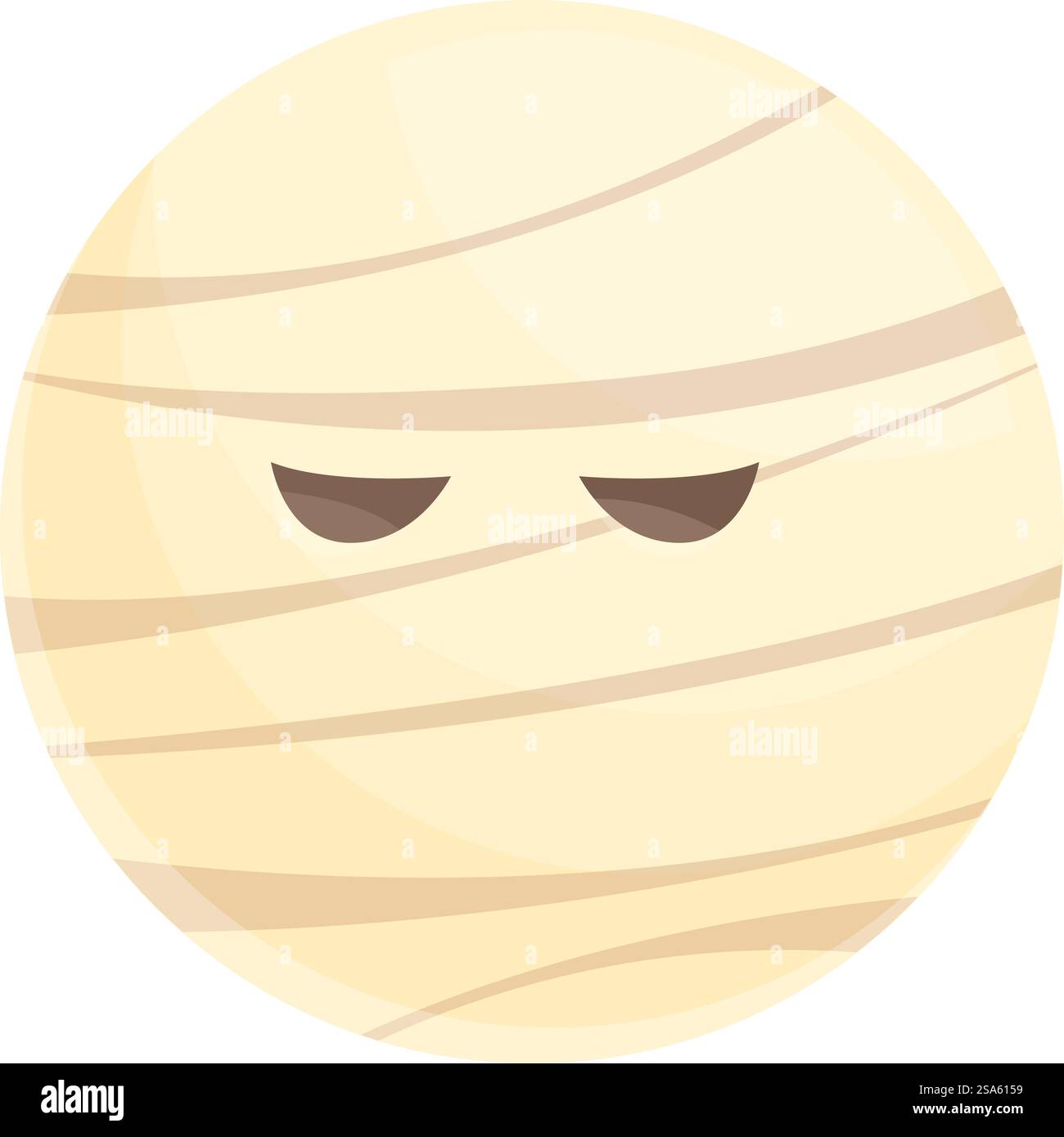 Round mummy face is looking up with a bored expression. Round mummy ...