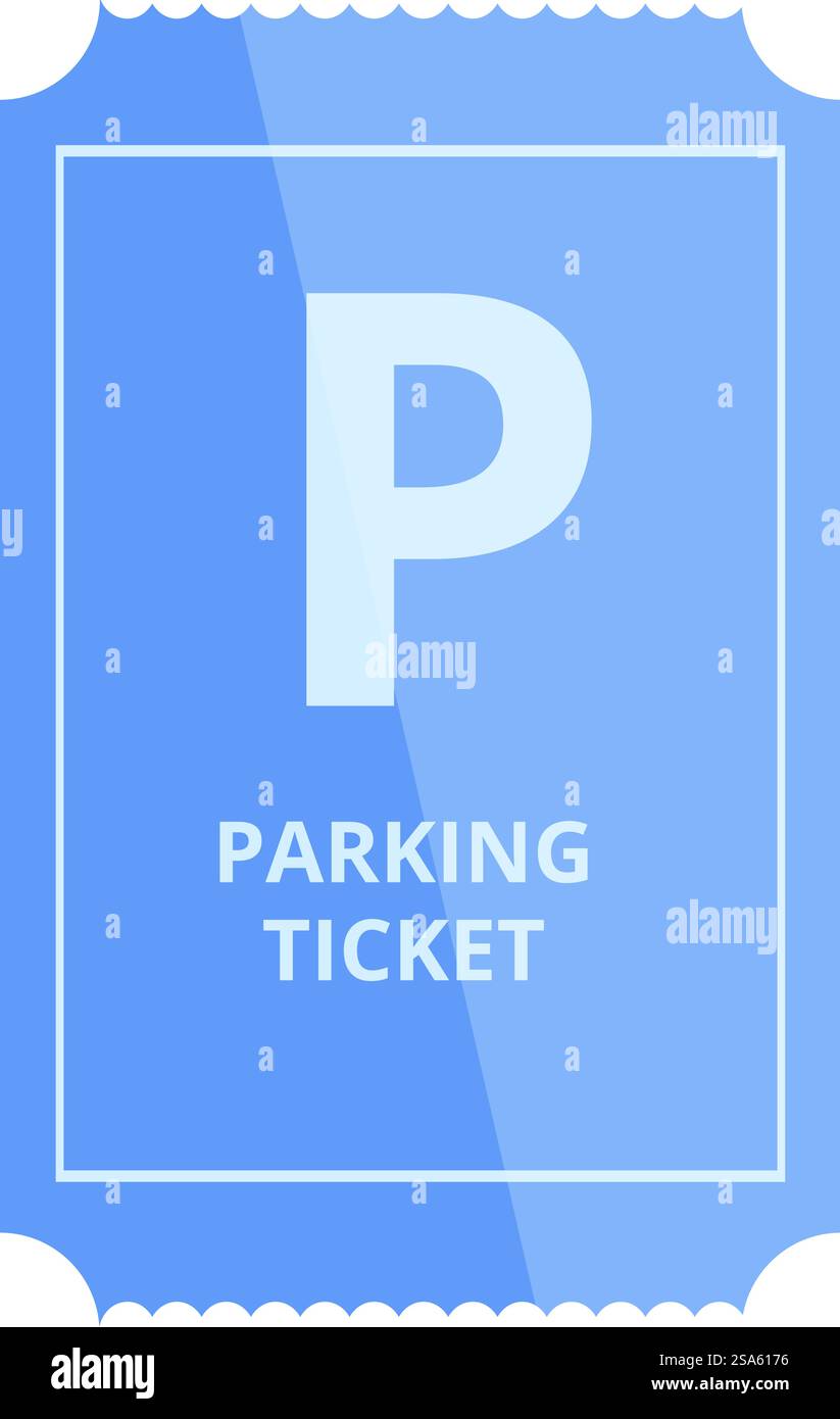 Blue parking ticket showing allowed parking time limit, concept for ...