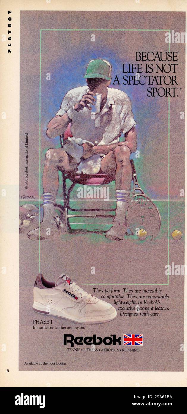 Vintage "Playboy" magazine November 1985 issue advert, USA Stock Photo ...