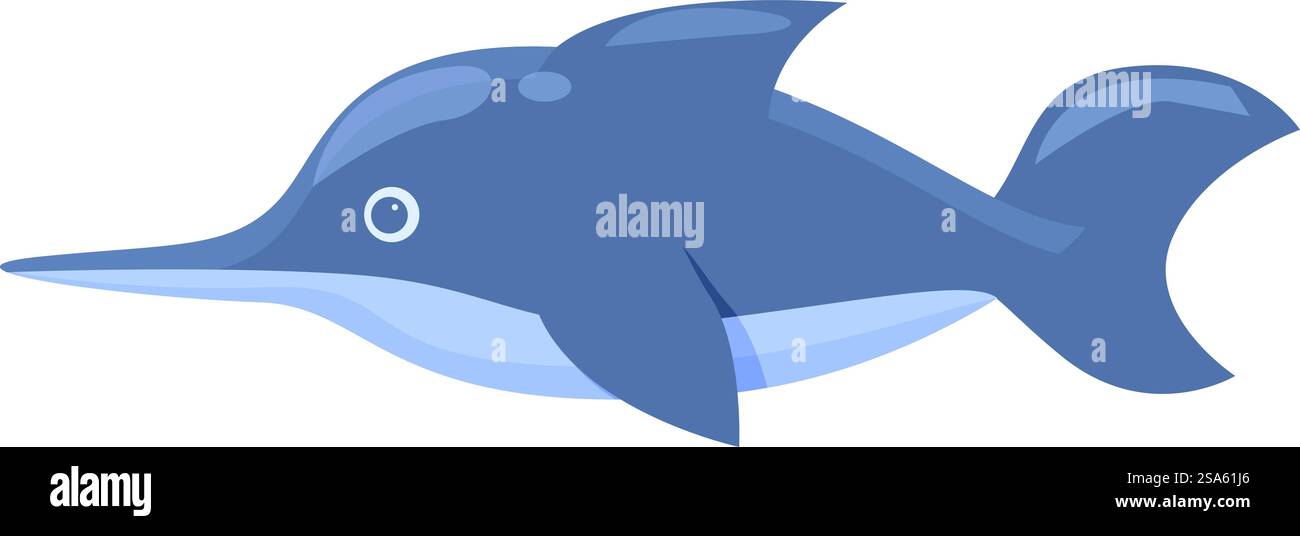 Swordfish swimming cartoon sea life illustration. Cartoon swordfish ...
