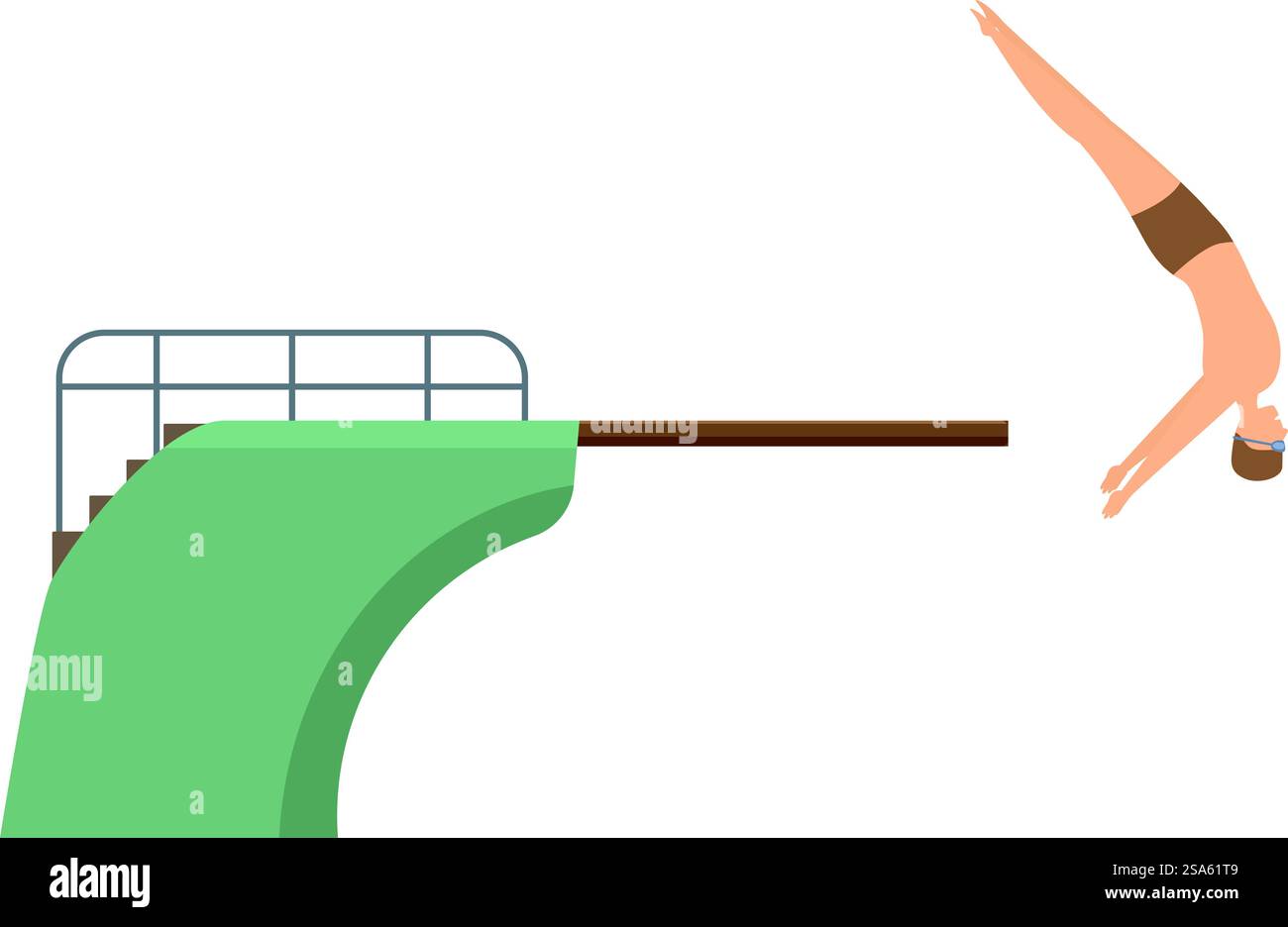 Male athlete performing a graceful dive from a springboard. Athlete ...