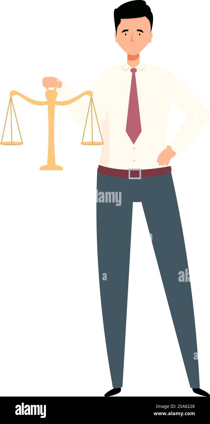 Lawyer is holding scales of justice, symbolizing law, justice, and ...