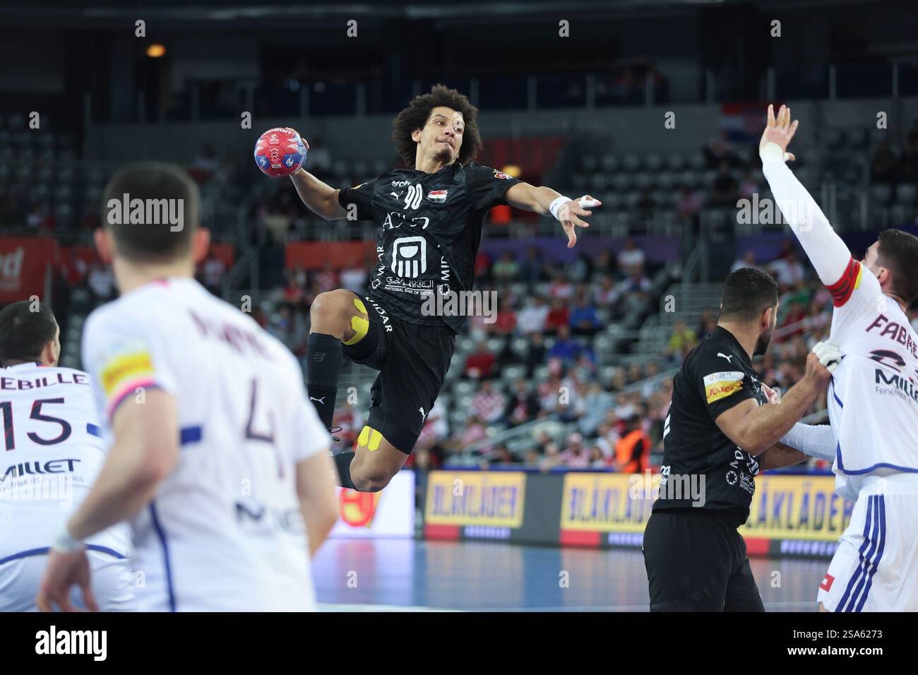 Zagreb, Croatia. 28th Jan, 2025. Ali Zein of Egypt shoots during the ...