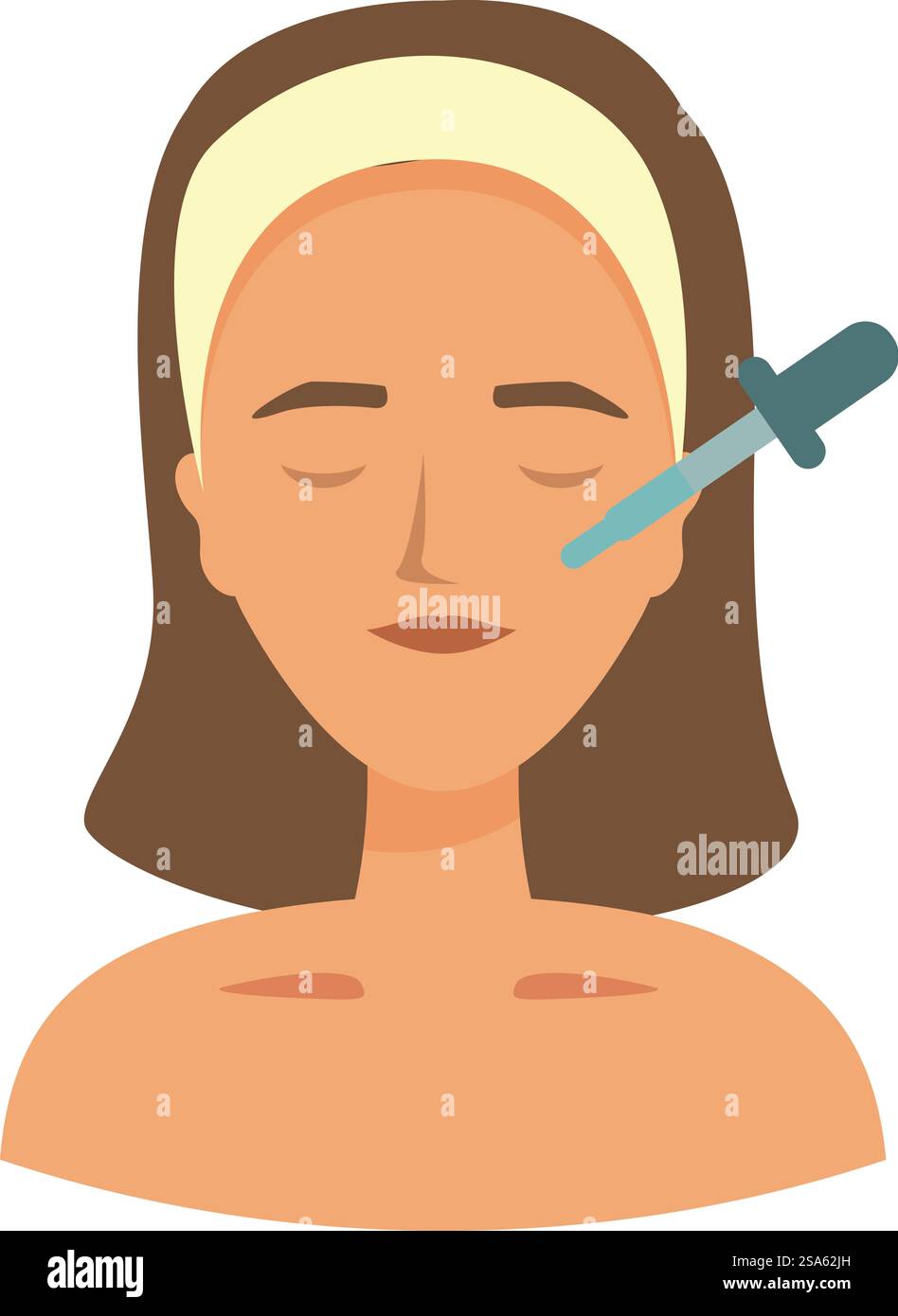 Woman is receiving a serum treatment on her face for a radiant and ...