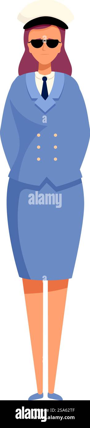 Ship captain is standing with her hands behind her back. Confident ...