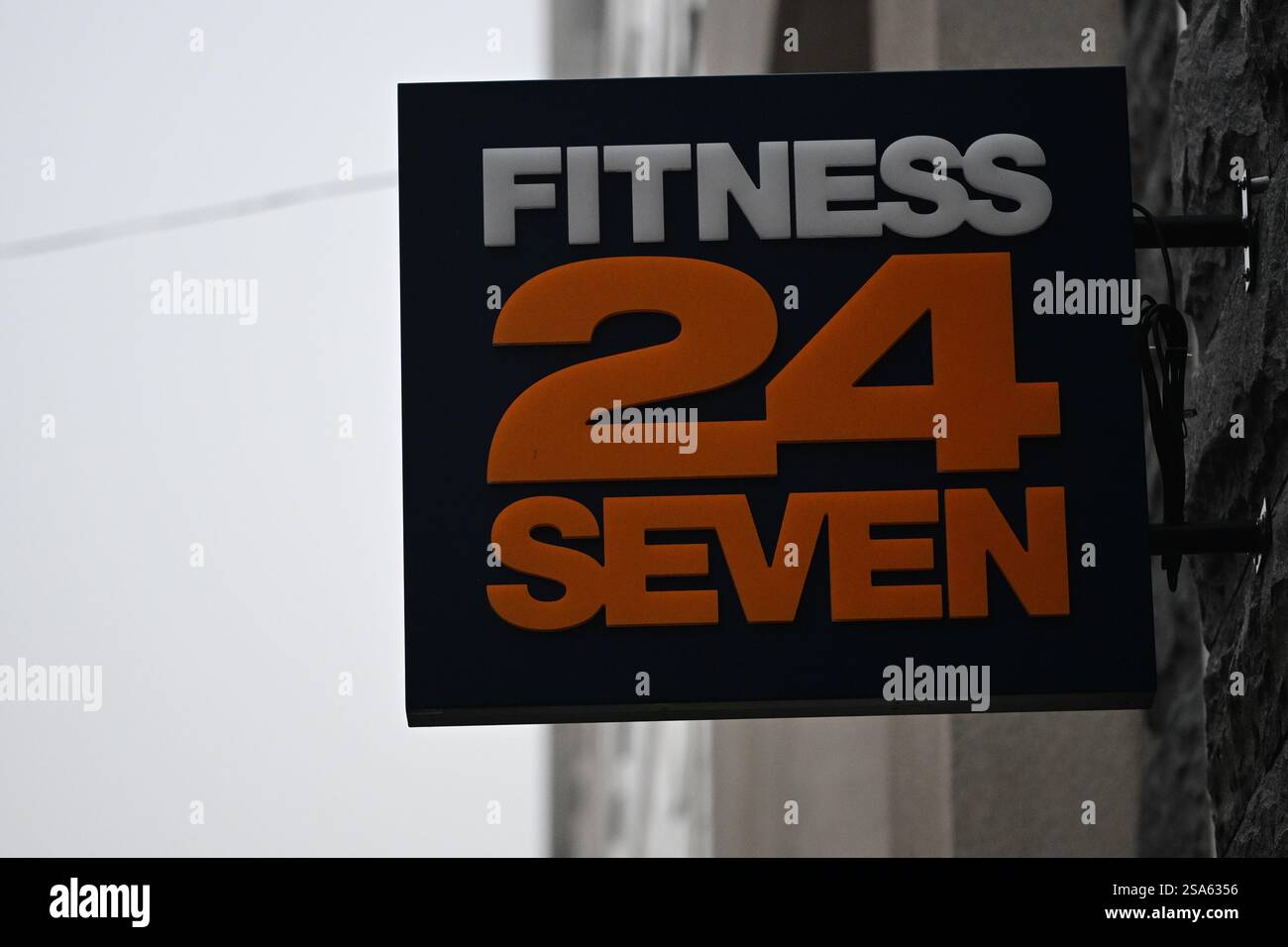 Malmö, Skåne, Sweden. January 17 2025. Fitness 24 Seven gym logo Stock ...