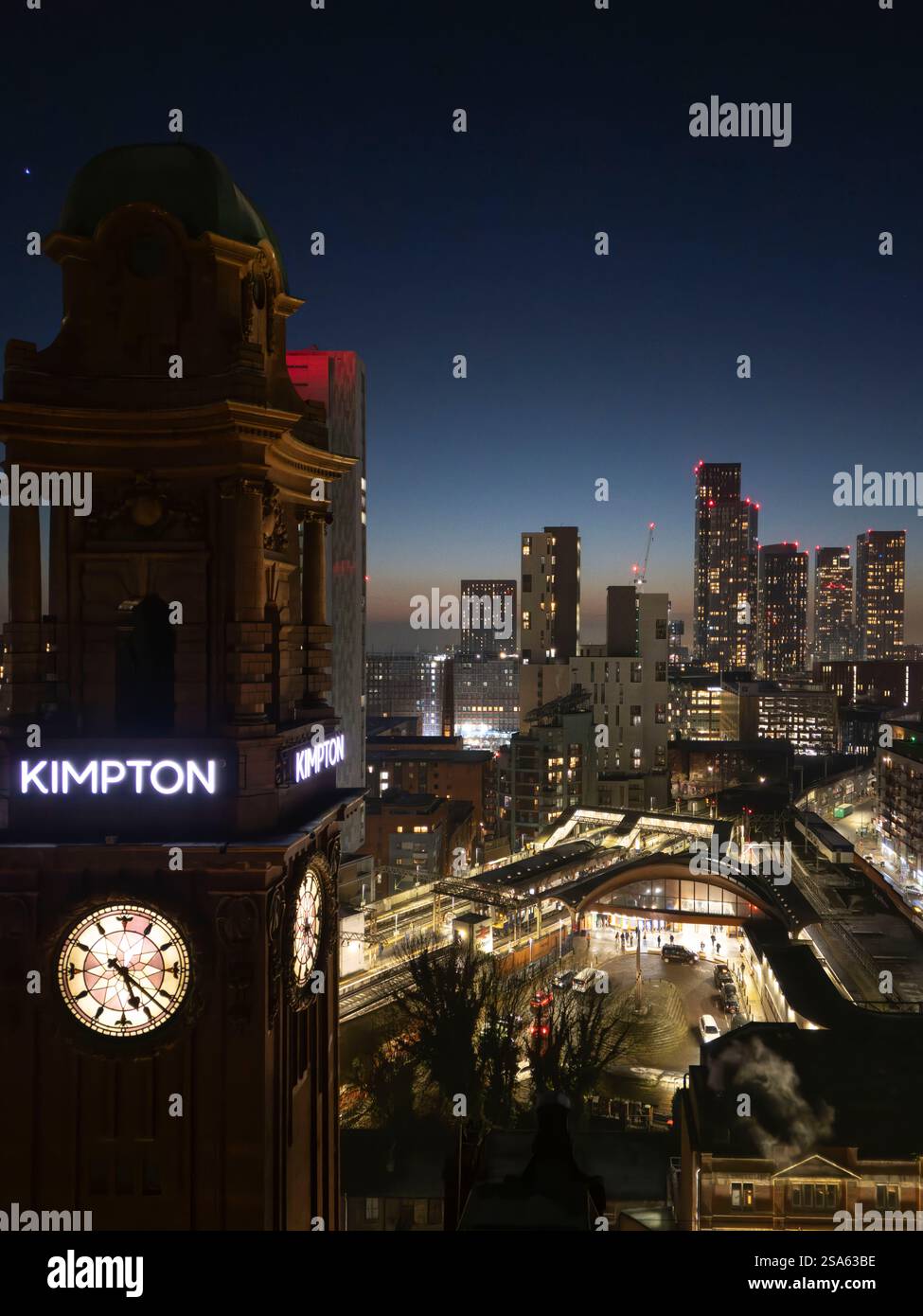 Oxford Road Train Station During Blue Hour Stock Photo - Alamy