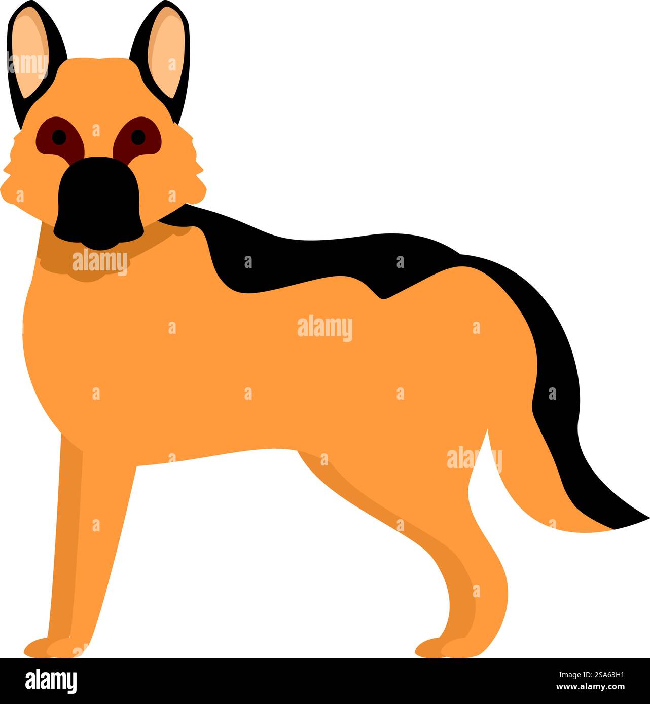 German shepherd dog is standing alertly, showcasing its distinctive ...