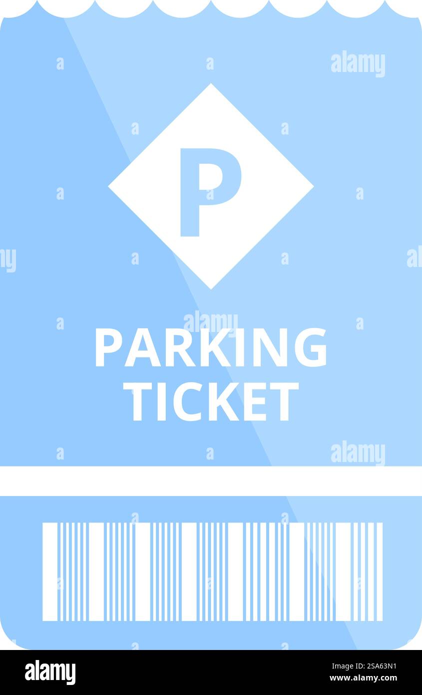 Blue parking ticket permit allowing parking access with barcode. Blue ...