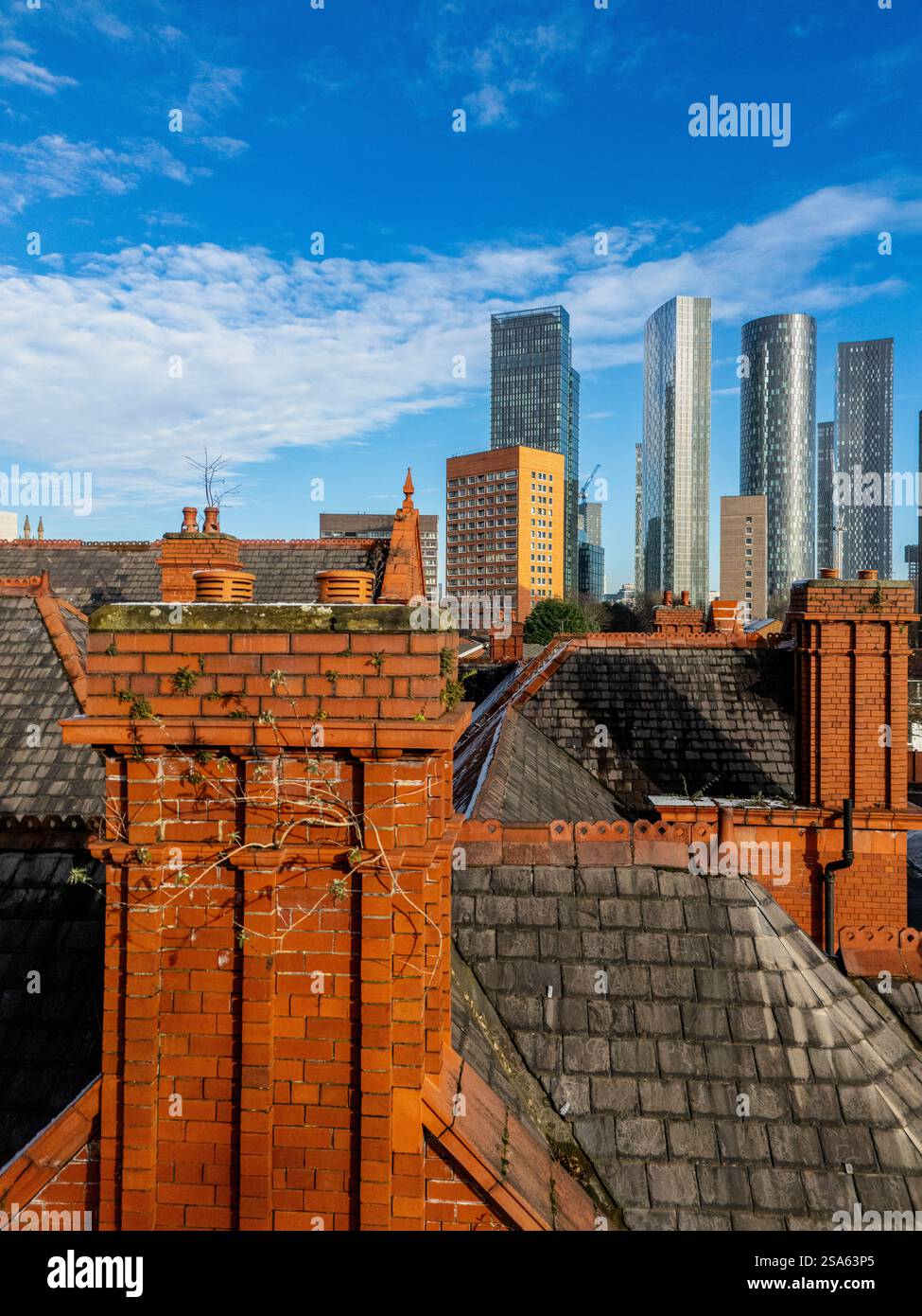 Closeup of chimneys in Downtown Manchester Stock Photo - Alamy
