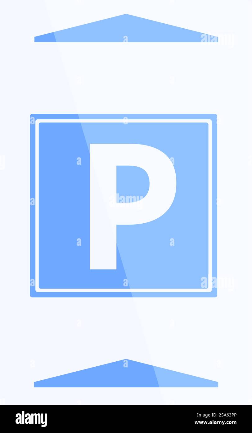 Blue parking sign with arrows pointing up and down hi-res stock ...