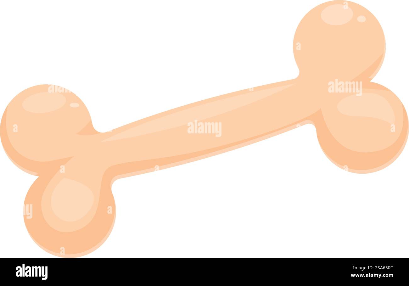 Cartoon dog bone toy icon representing pet products for playful puppies ...