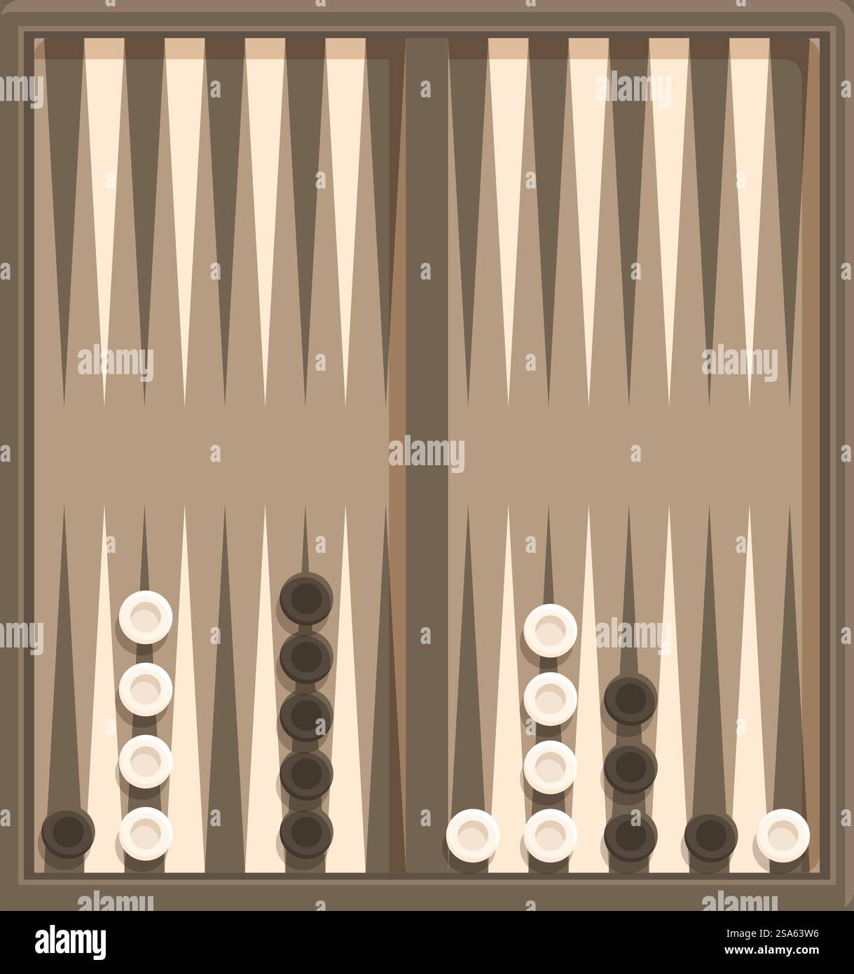 Backgammon board game with pieces in their initial position hi-res ...