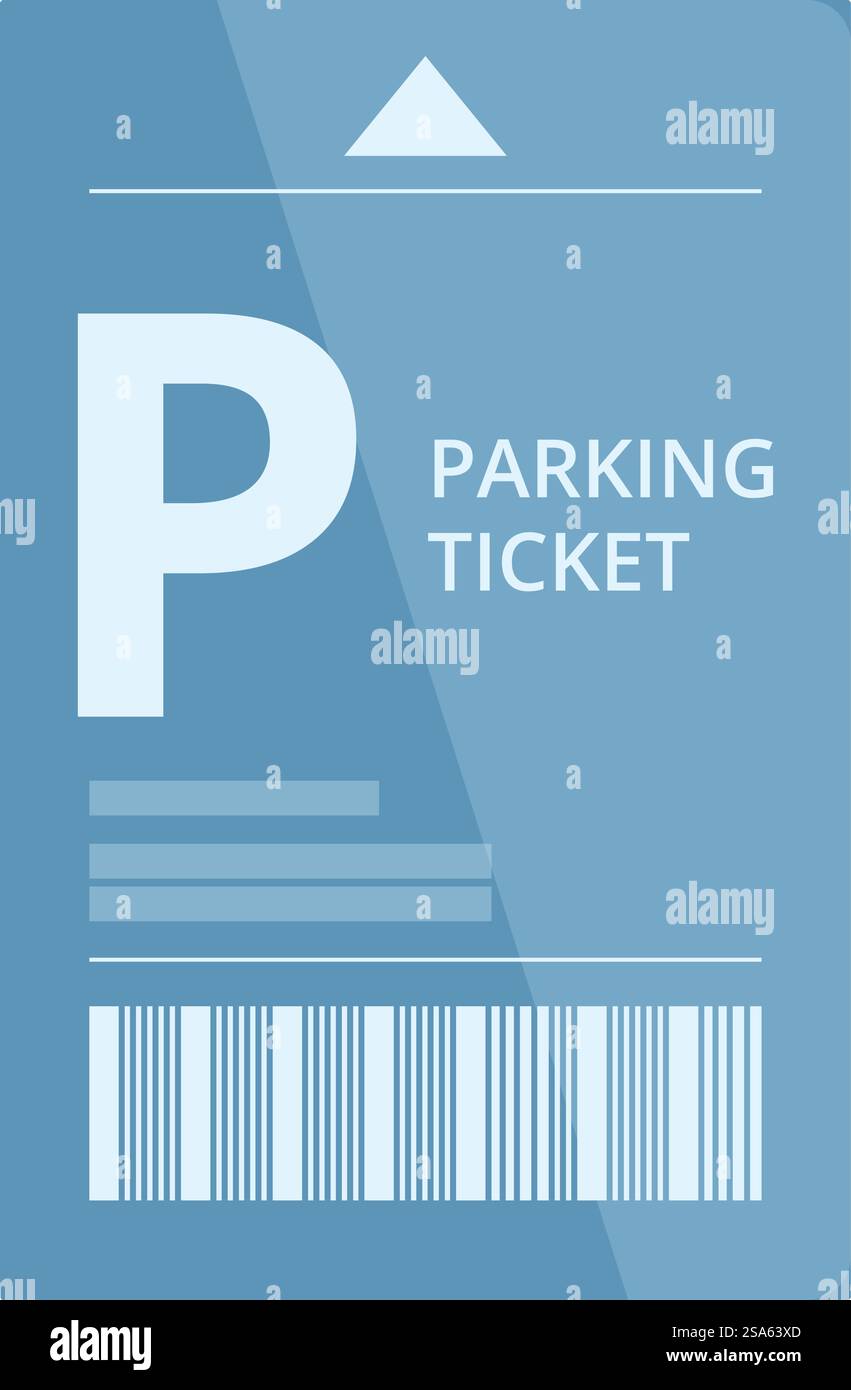 Blue parking ticket indicating paid parking time for a car. Parking ...