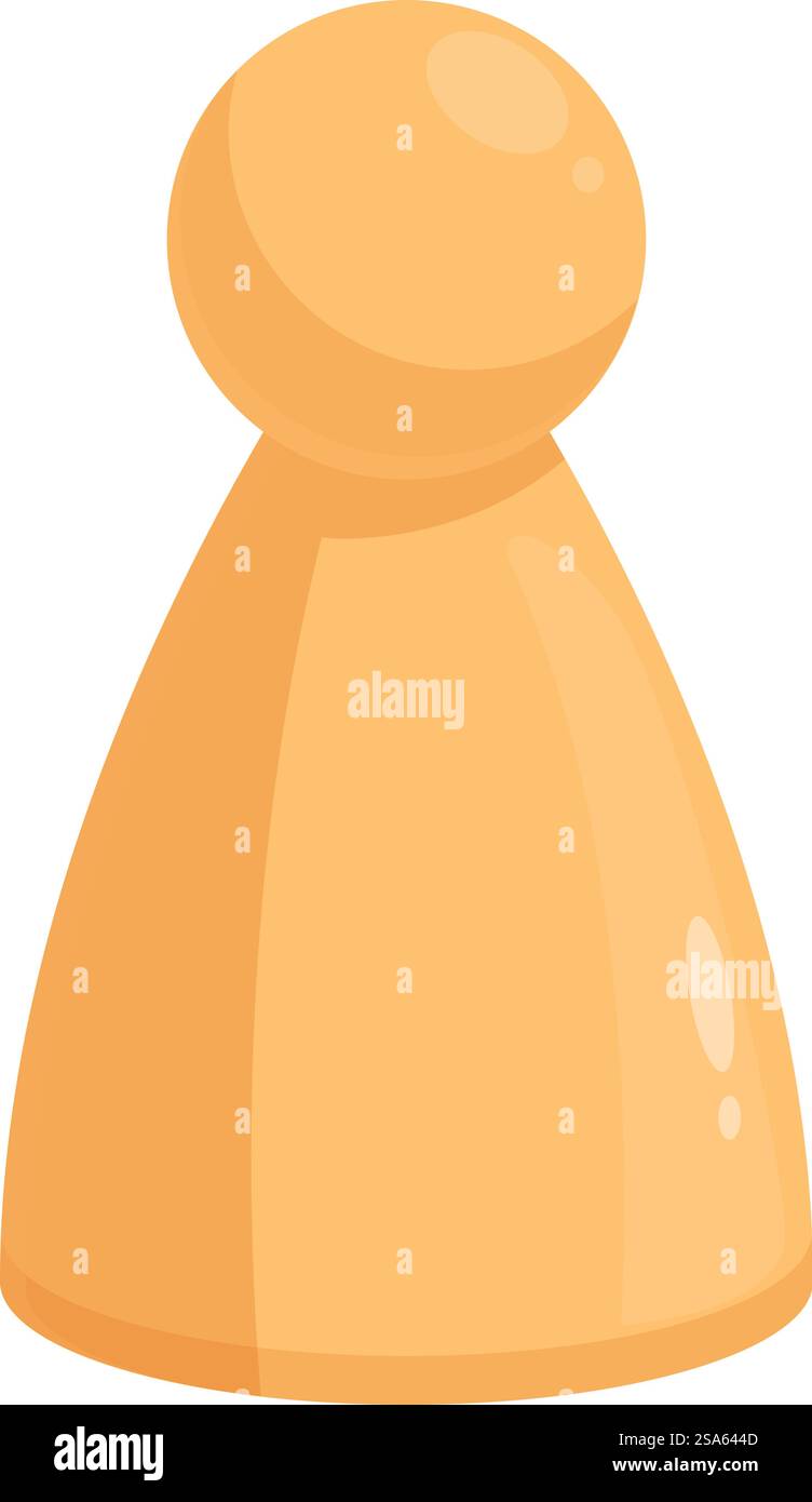Simple yellow board game pawn is standing on a white background. Yellow ...