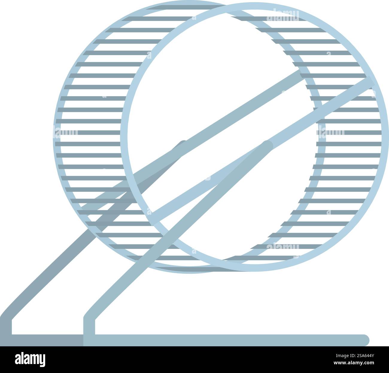 Metal hamster wheel is standing still on white background. Empty ...