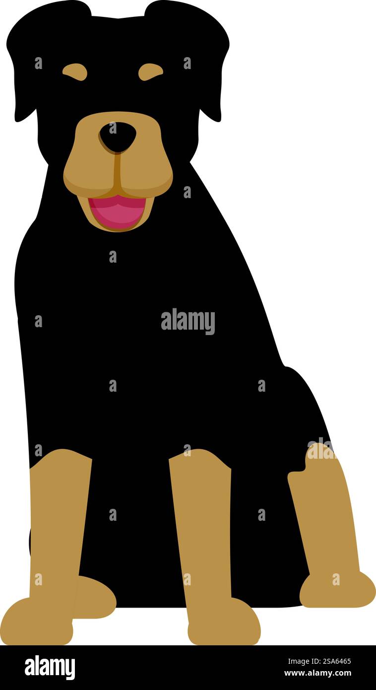 Cartoon rottweiler dog sitting and panting hi-res stock photography and ...