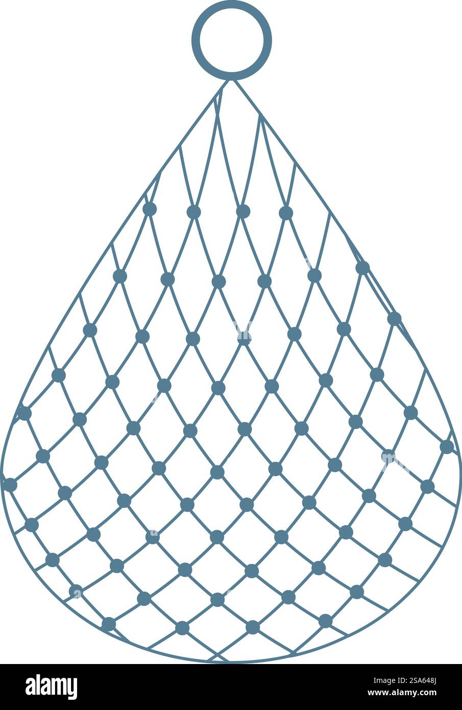 Illustration of a classic fishing net, hanging and waiting to be used ...