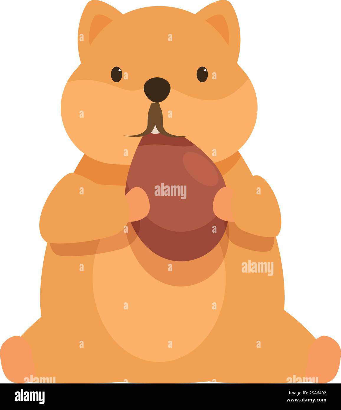 Cartoon hamster eating a seed, funny animal character illustration ...