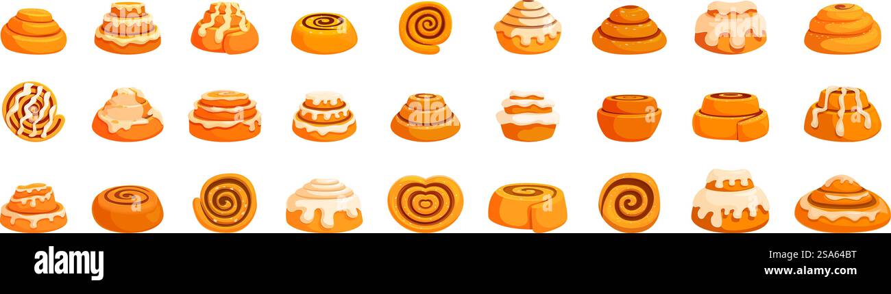 Cinnamon rolls in oven cooking Stock Vector Images - Alamy