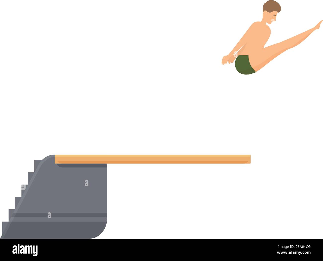 Male athlete is performing a graceful jump from a springboard. Male ...