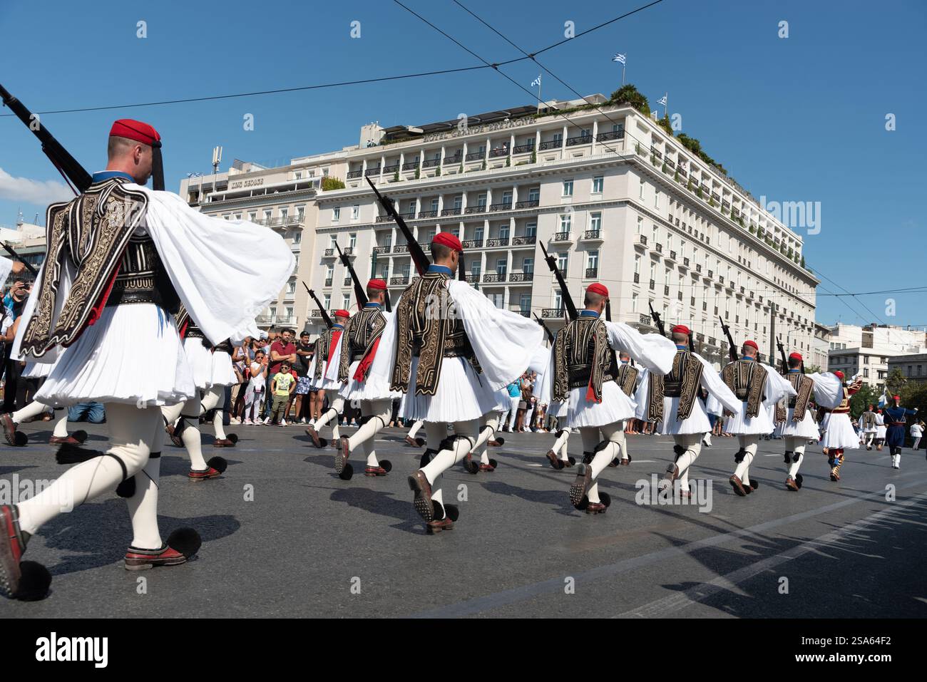 Athens, Greece, September 22 2019: Greek Evzone soldiers dressed in ...