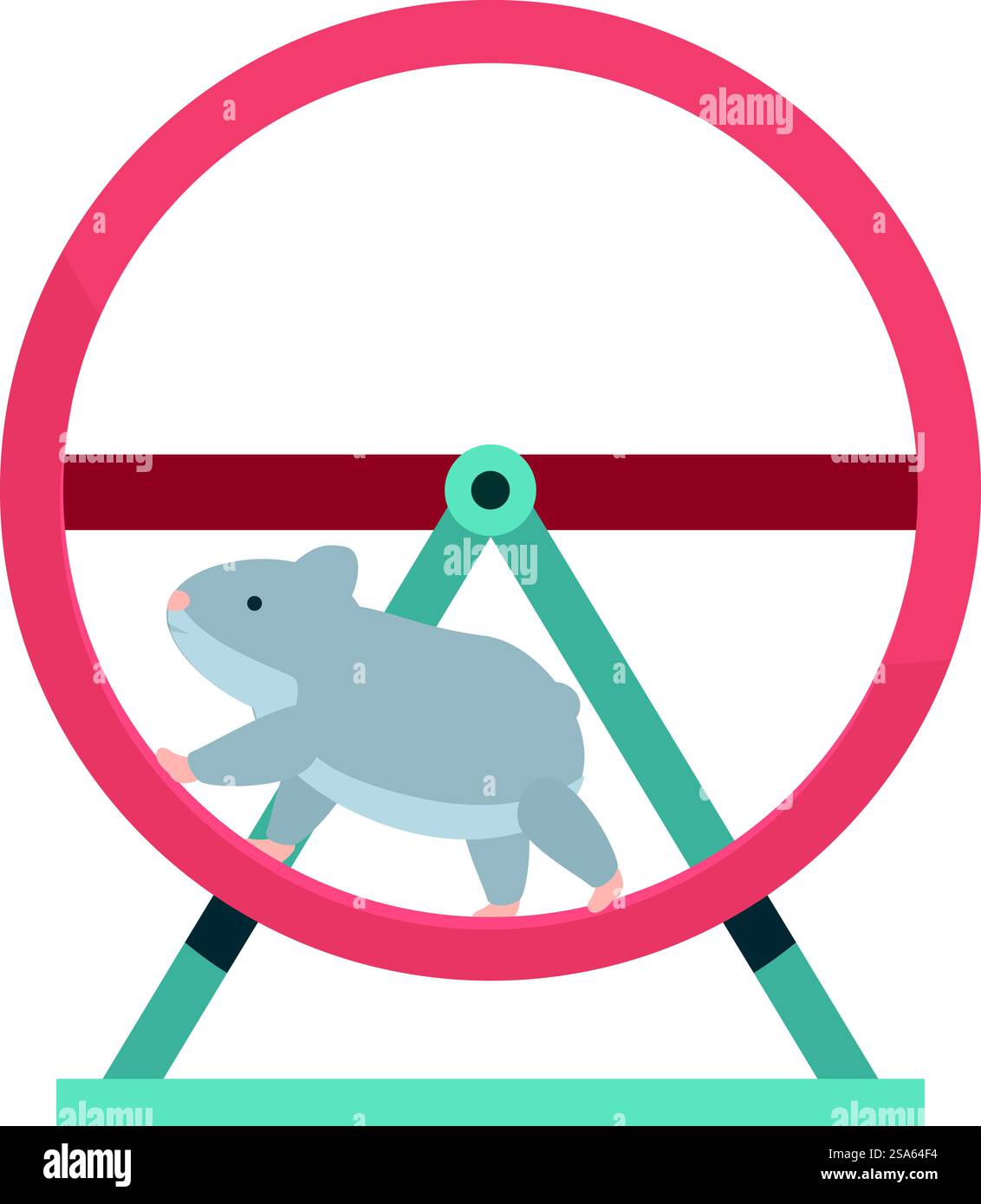 Cute hamster running inside a wheel on white background. Hamster is ...