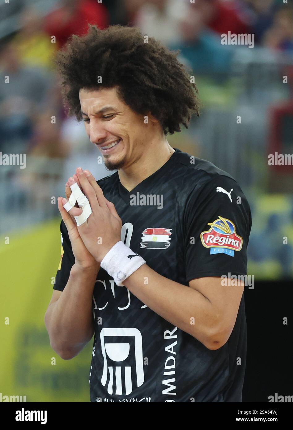 Zagreb, Croatia. 28th Jan, 2025. Ali Zein of Egypt gestures during the ...