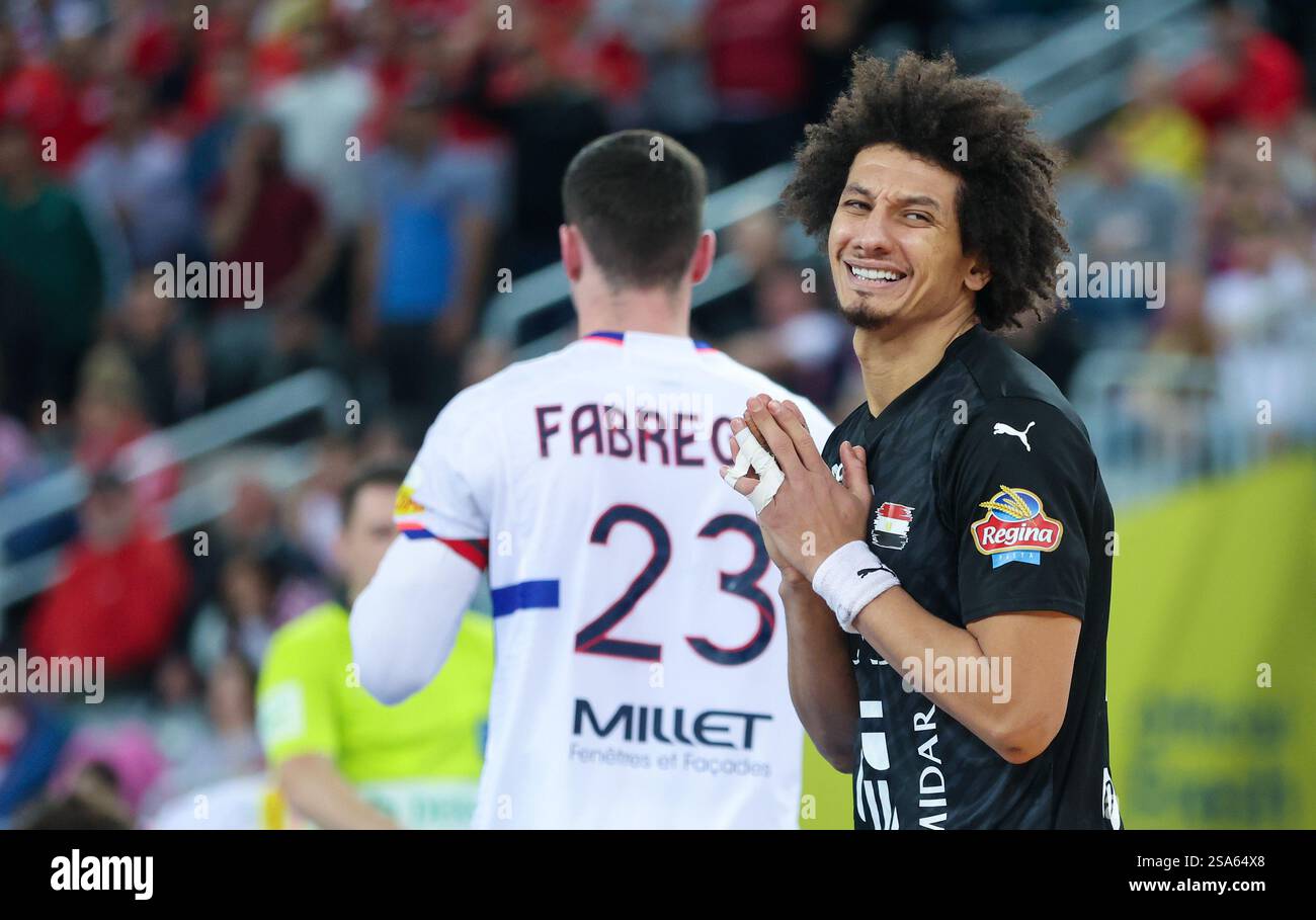 Ali Zein of Egypt gestures during the 2025 IHF Men's Handball World ...