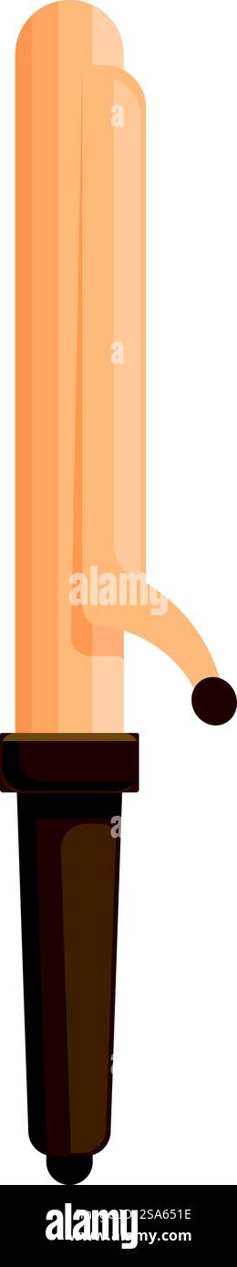 Hair straightener creating a wavy hairstyle icon in cartoon style ...