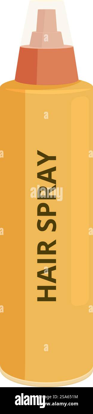 Yellow hair spray bottle standing upright with a white background ...