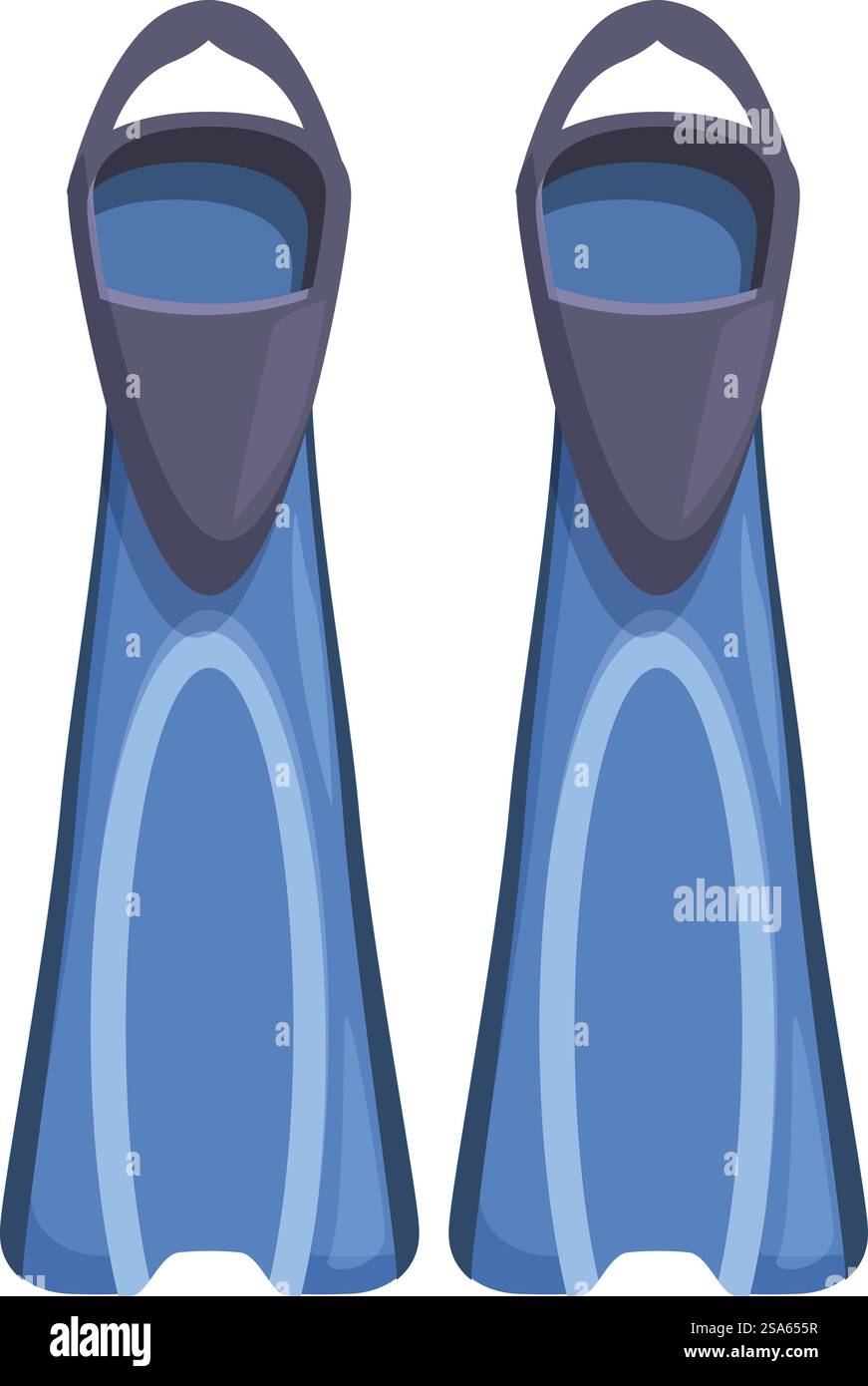 Blue diving flippers isolated on a white background, essential ...