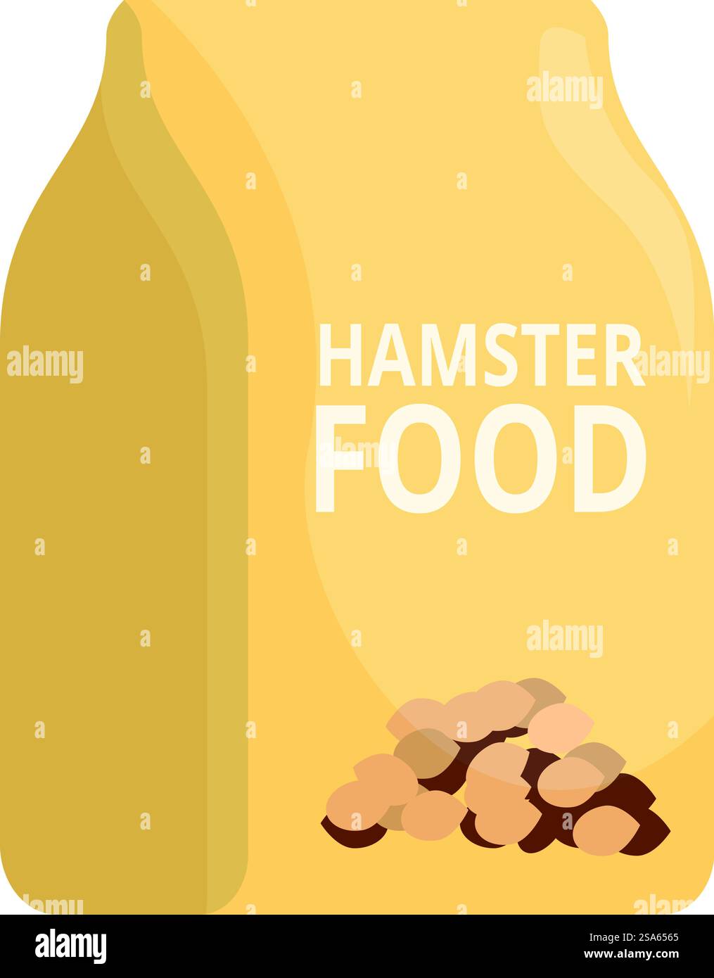 Package of hamster food standing up with a transparent section showing ...