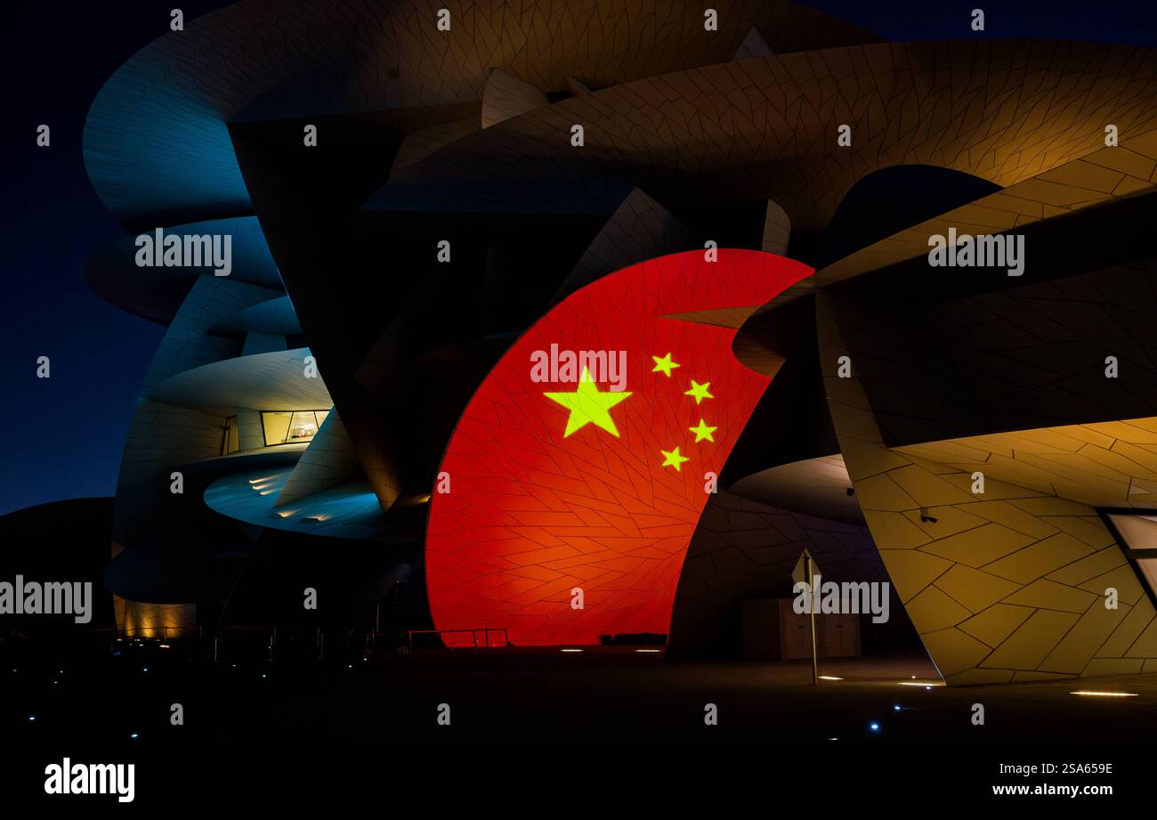 Doha, Qatar Chinese New Year The Chinese national flag is displayed as ...