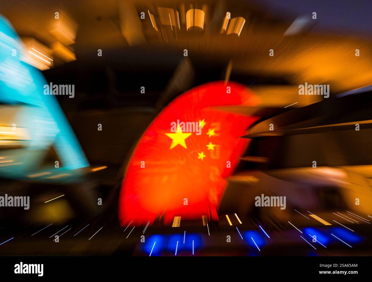 Doha, Qatar Chinese New Year The Chinese national flag is displayed as ...