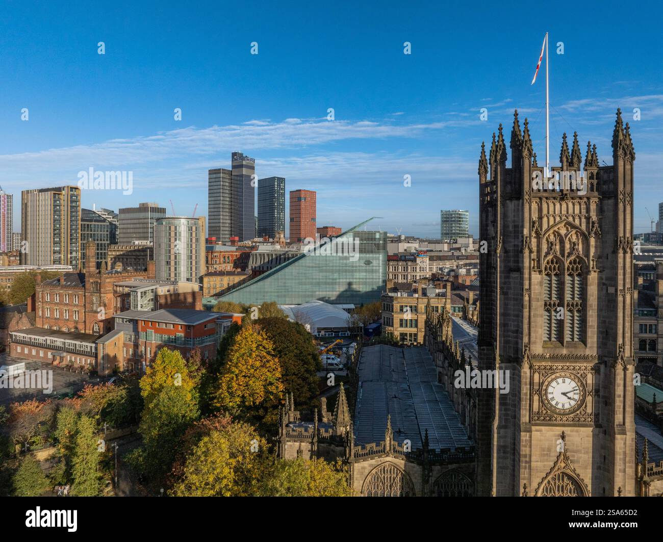 Manchester Cathedral Clocktower Stock Photo - Alamy
