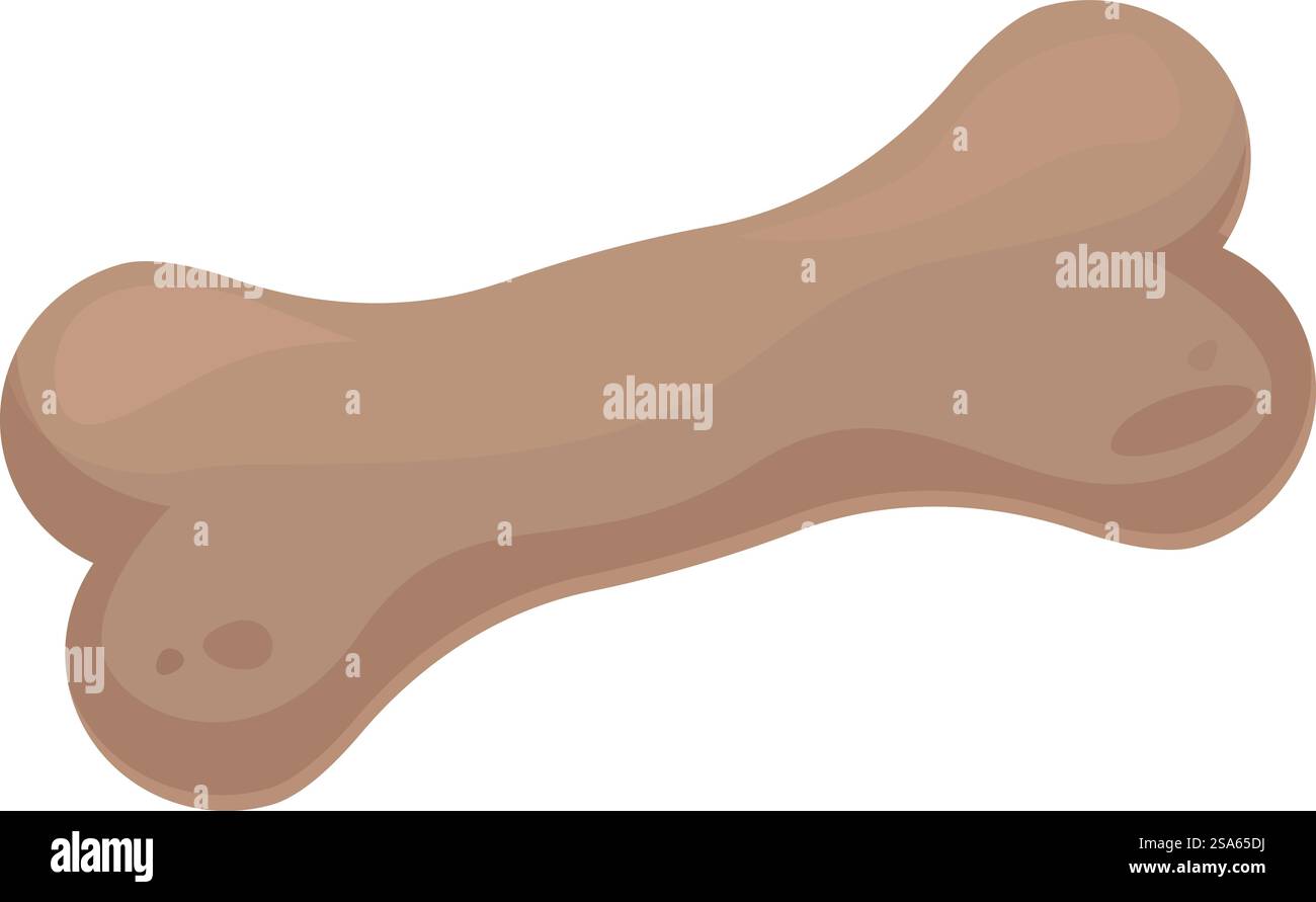 Big cartoon dog bone is lying horizontally on a white background. Big ...