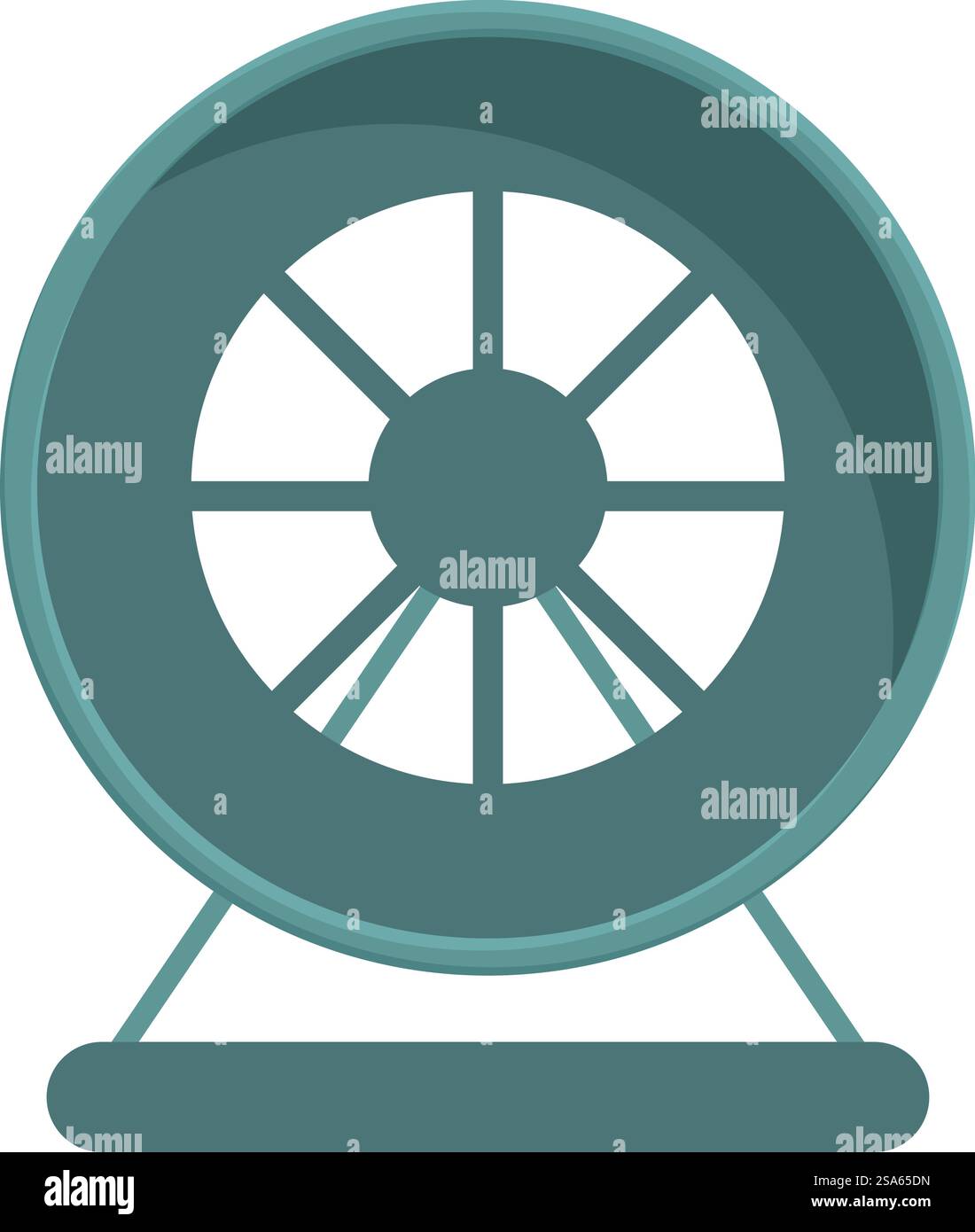 Hamster wheel standing on support frame, training equipment for home ...