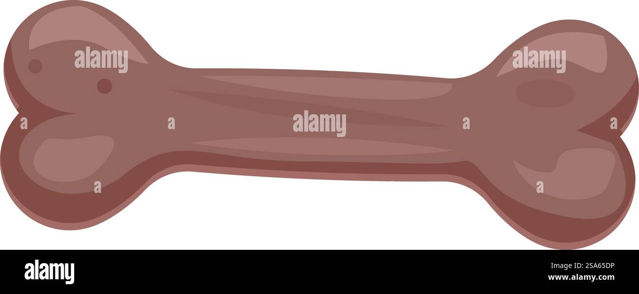 Cartoon big dog bone lying with nobody around on white background ...
