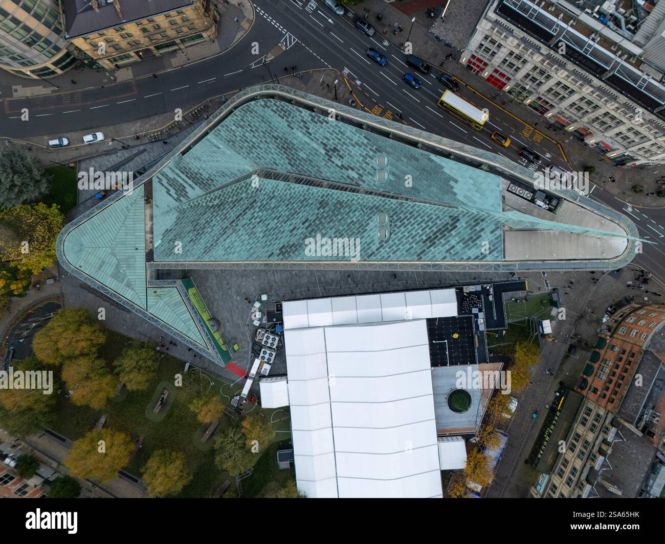 Top down view of the Urbis Building in Manchester City Centre Stock ...