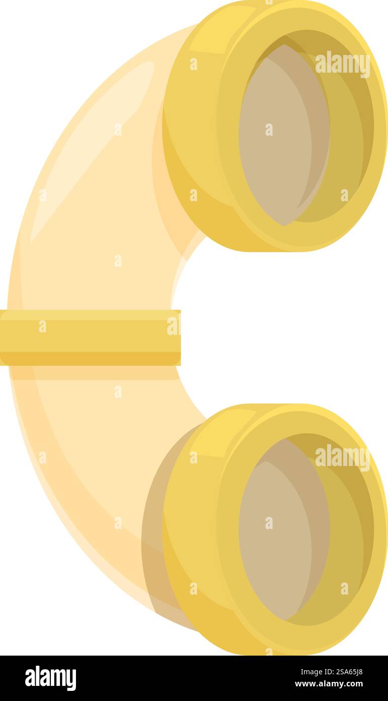 Yellow plastic pipe elbow connecting two pipes hi-res stock photography ...