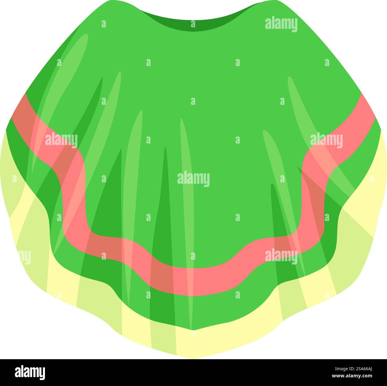 Green skirt with frills and orange trim, a traditional garment for ...