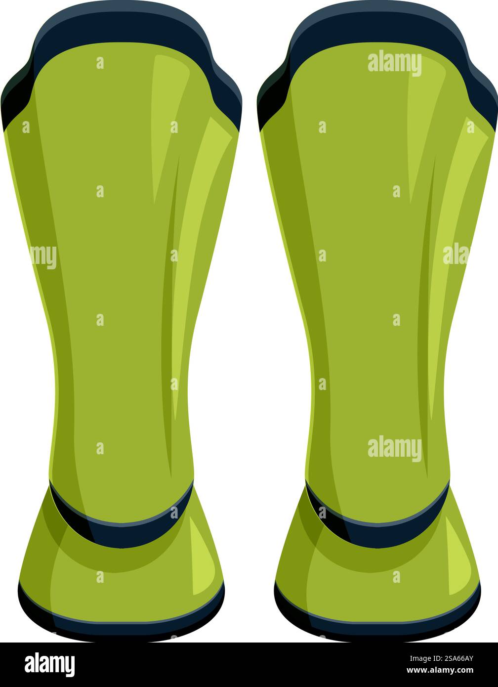 Green football shin guards protecting soccer player legs during match ...