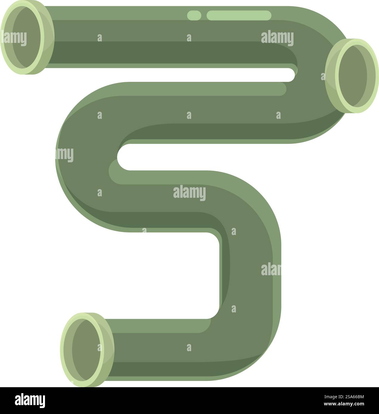 Green plastic pipe plumbing element connecting other pipes. Green ...