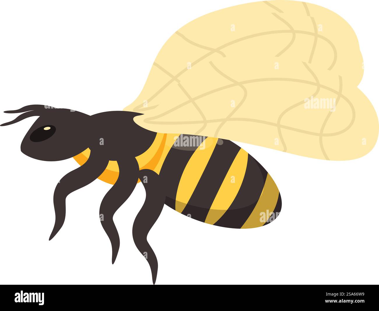 Cartoon honey bee flapping its wings in flight. Cartoon honey bee ...