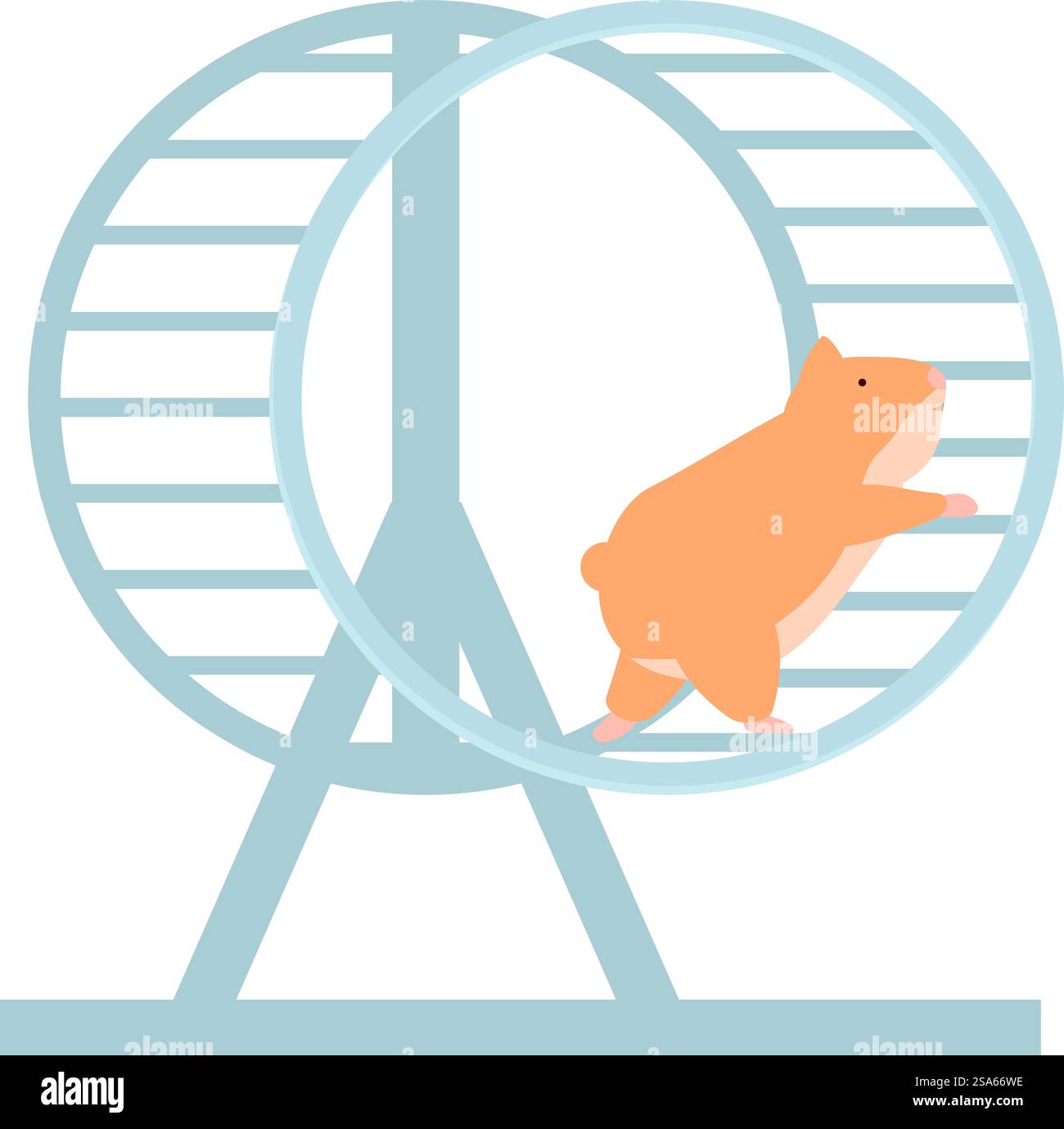 Cute hamster is running in its wheel, getting some exercise and having ...