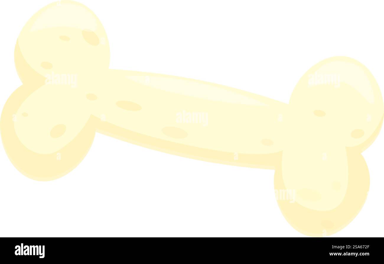 Cartoon dog bone lying horizontally with spots on its surface. Cartoon ...